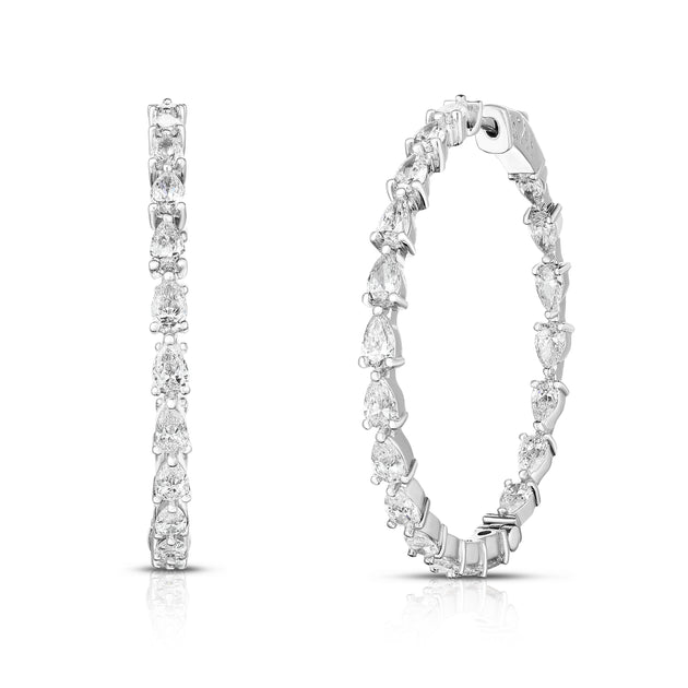 Pear Shape Diamond Hoop Earrings – Alexandra Beth